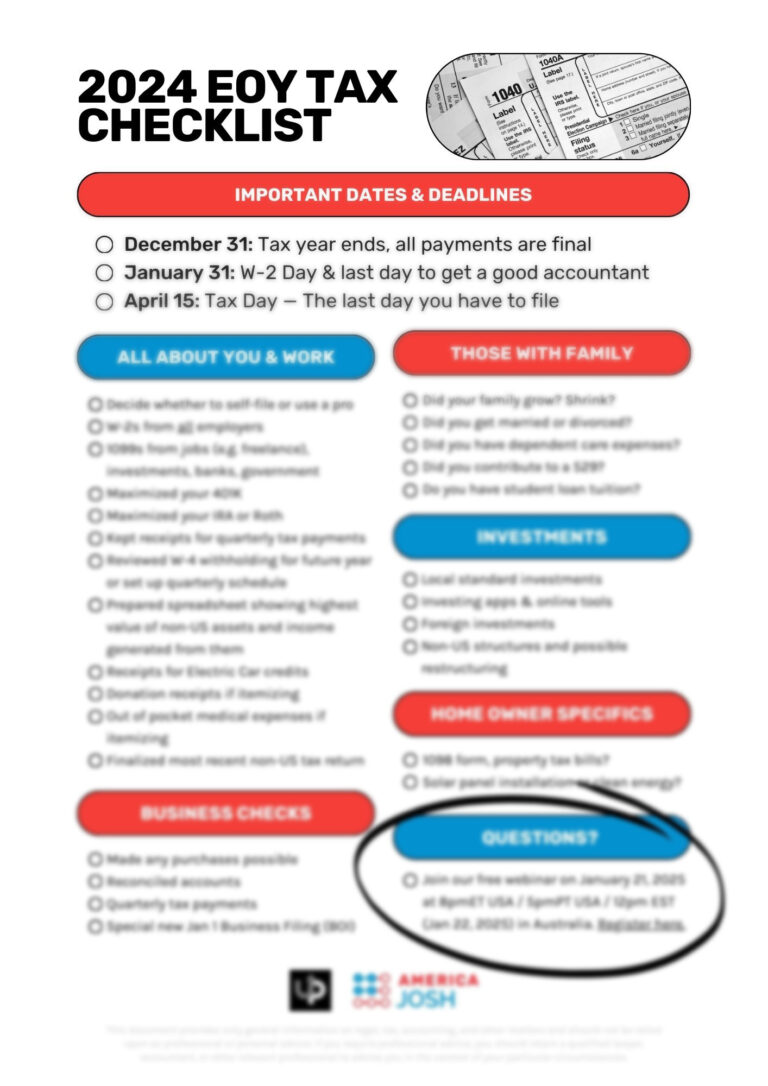 End of Year Tax Checklist for Expats: Prepare for Tax Time 2024 ...